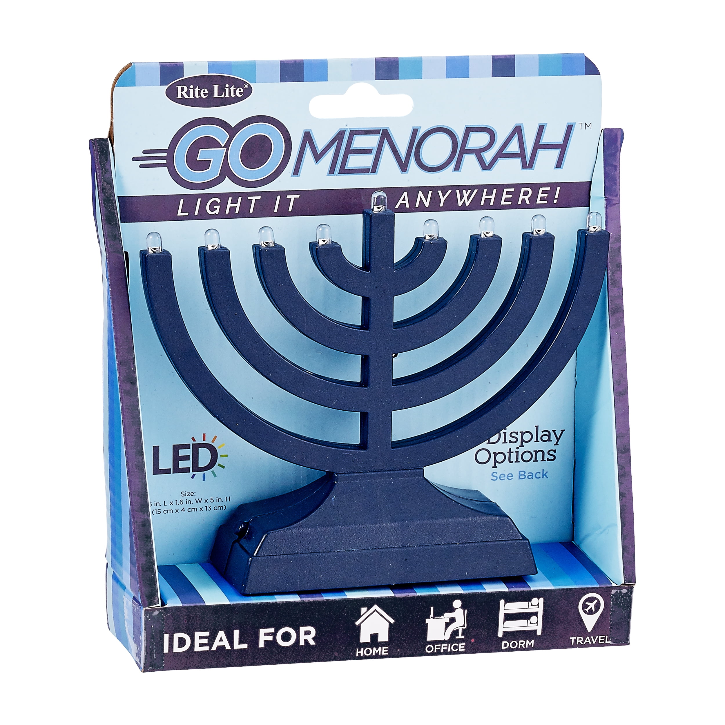 Rite Lite Plastic LED Menorah, 5" (Navy Blue) - Walmart.com