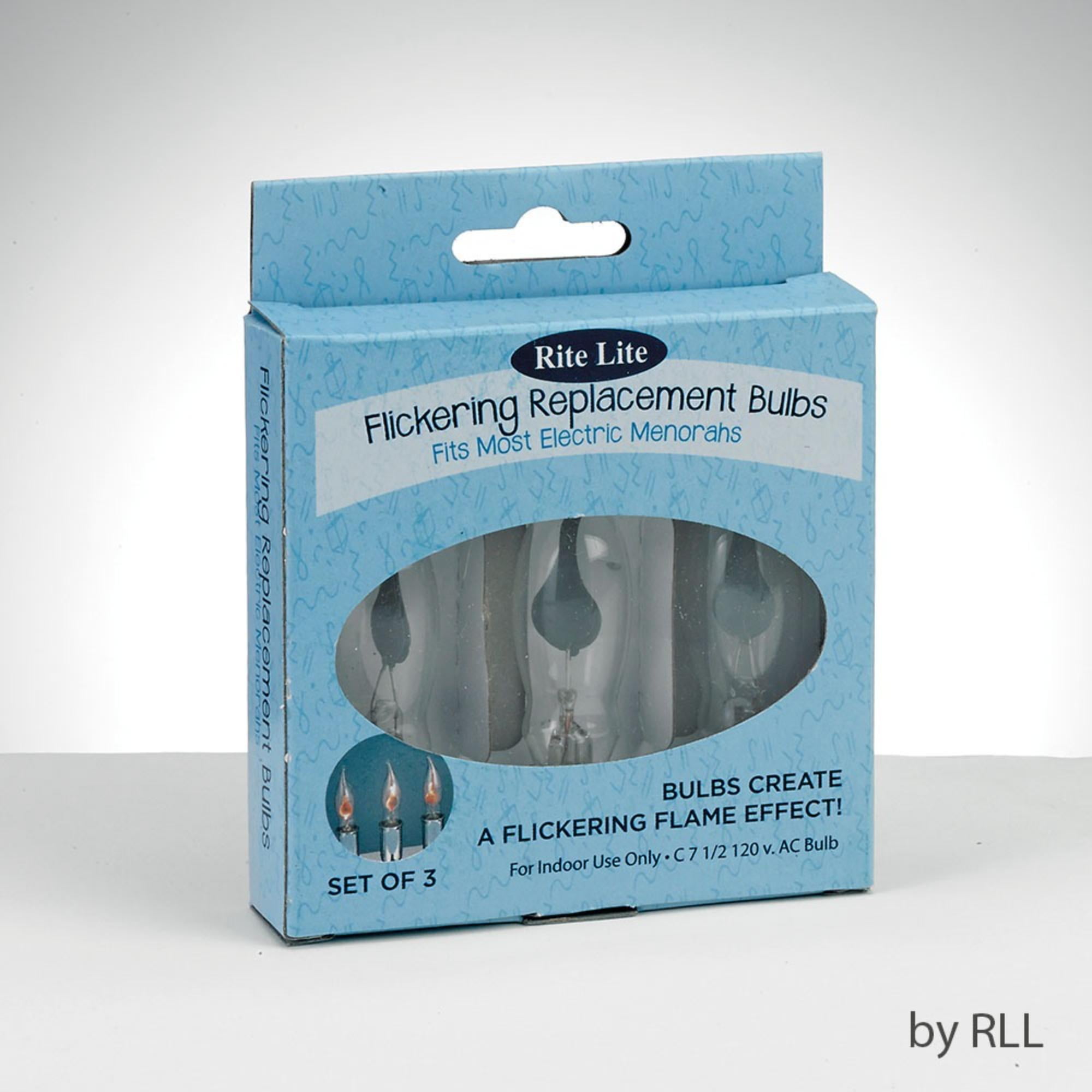 Rite Lite Set of 3 Electric Menorah Hanukkah Clear Flickering ...