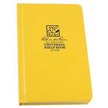 Rite in the Rain Weatherproof Hard Cover Notebook, 4.75" x 7.5", Yellow ...