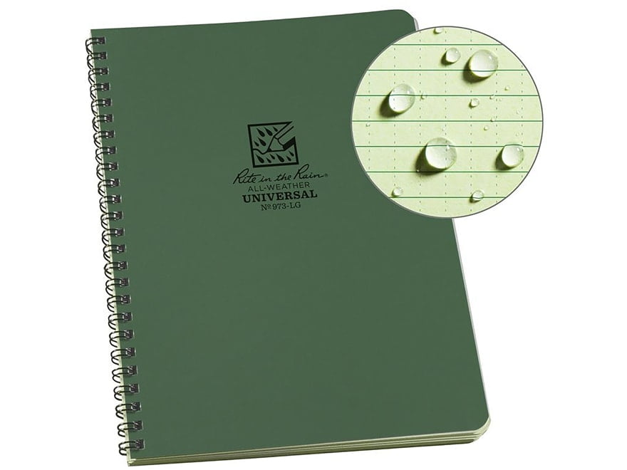 Rite in the Rain 6.625"x8.5" Side Spiral All-Weather Notebook Green ...