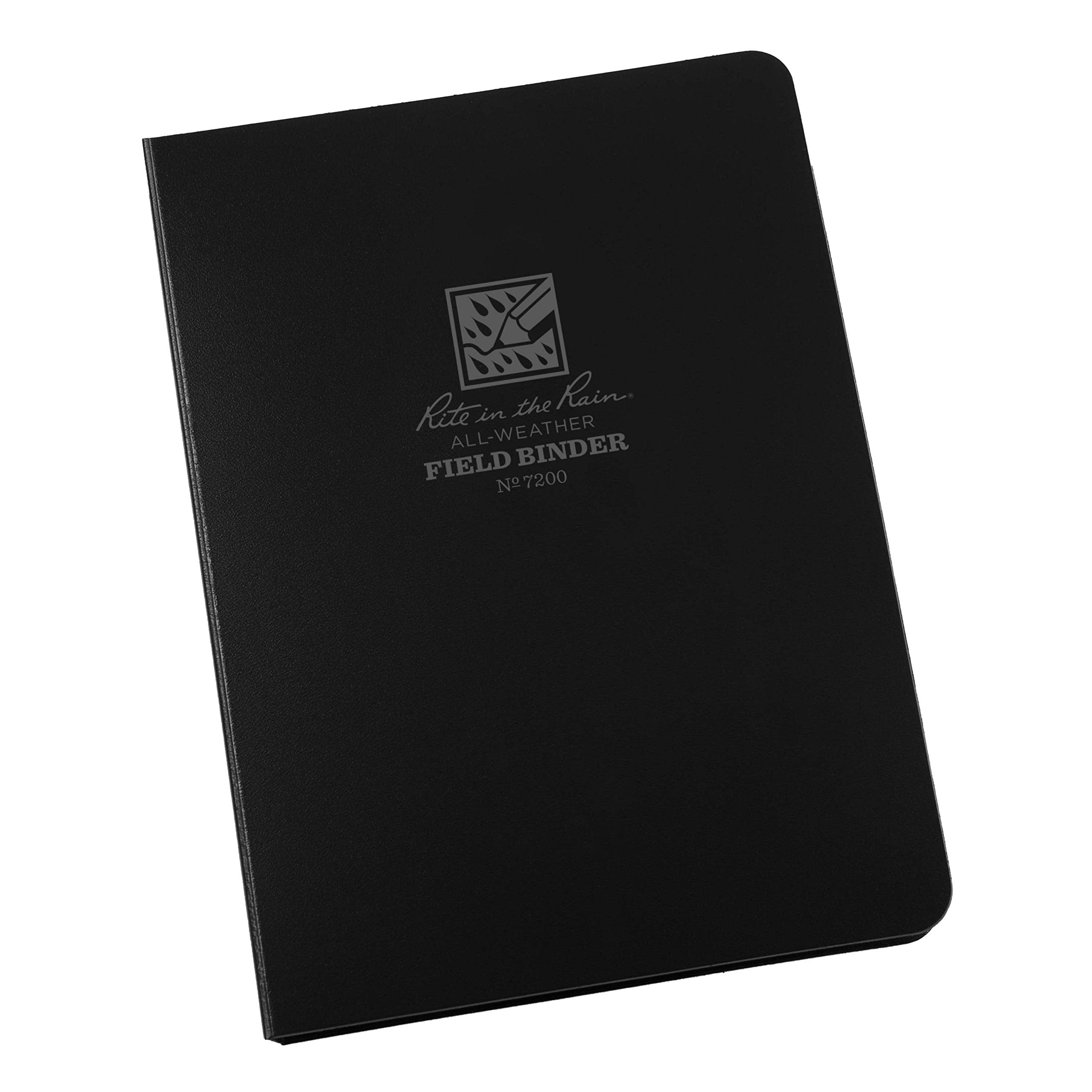 Rite in the Rain Weatherproof 1/2" Ring Binder, 5.625" x 7.875", Black ...