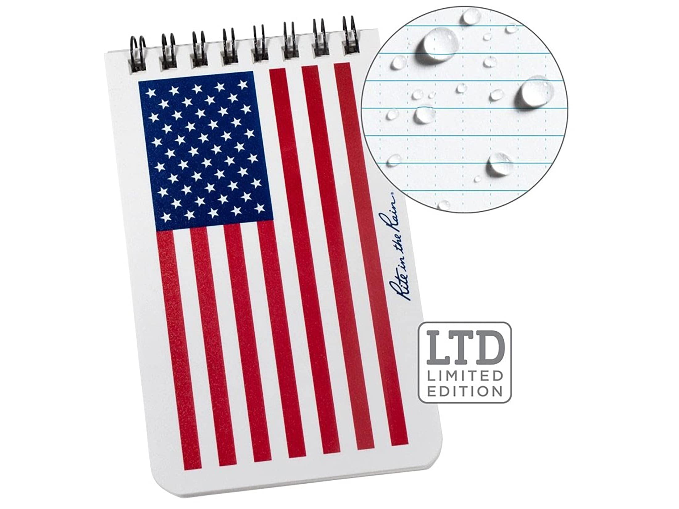 Rite in the Rain Top Spiral All-Weather Notebook 3" x 5" American Flag ...