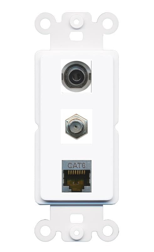 RiteAV 1 Port 3.5mm CAT6-SHIELDED Coax Coupler Jack Insert Rocker ...