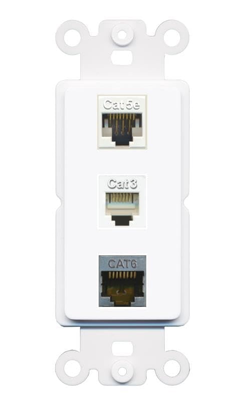 RiteAV 1 Port CAT5E CAT6-SHIELDED Phone Coupler Jack Insert Rocker ...
