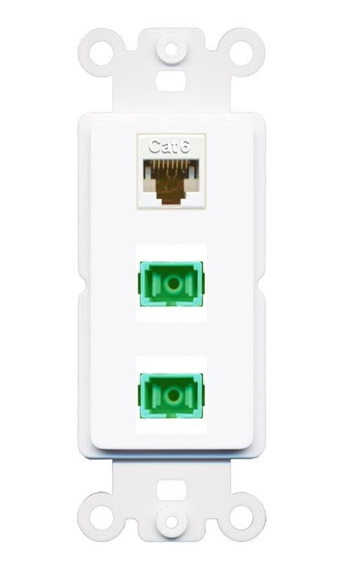 RiteAV 1 Port CAT6 2 SC-APC-Simplex Coupler Jack Insert Rocker Module ...