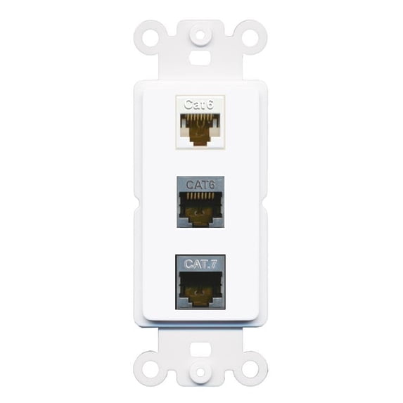 RiteAV 1 Port CAT6 CAT6-SHIELDED CAT7 Coupler Jack Insert Rocker Module ...