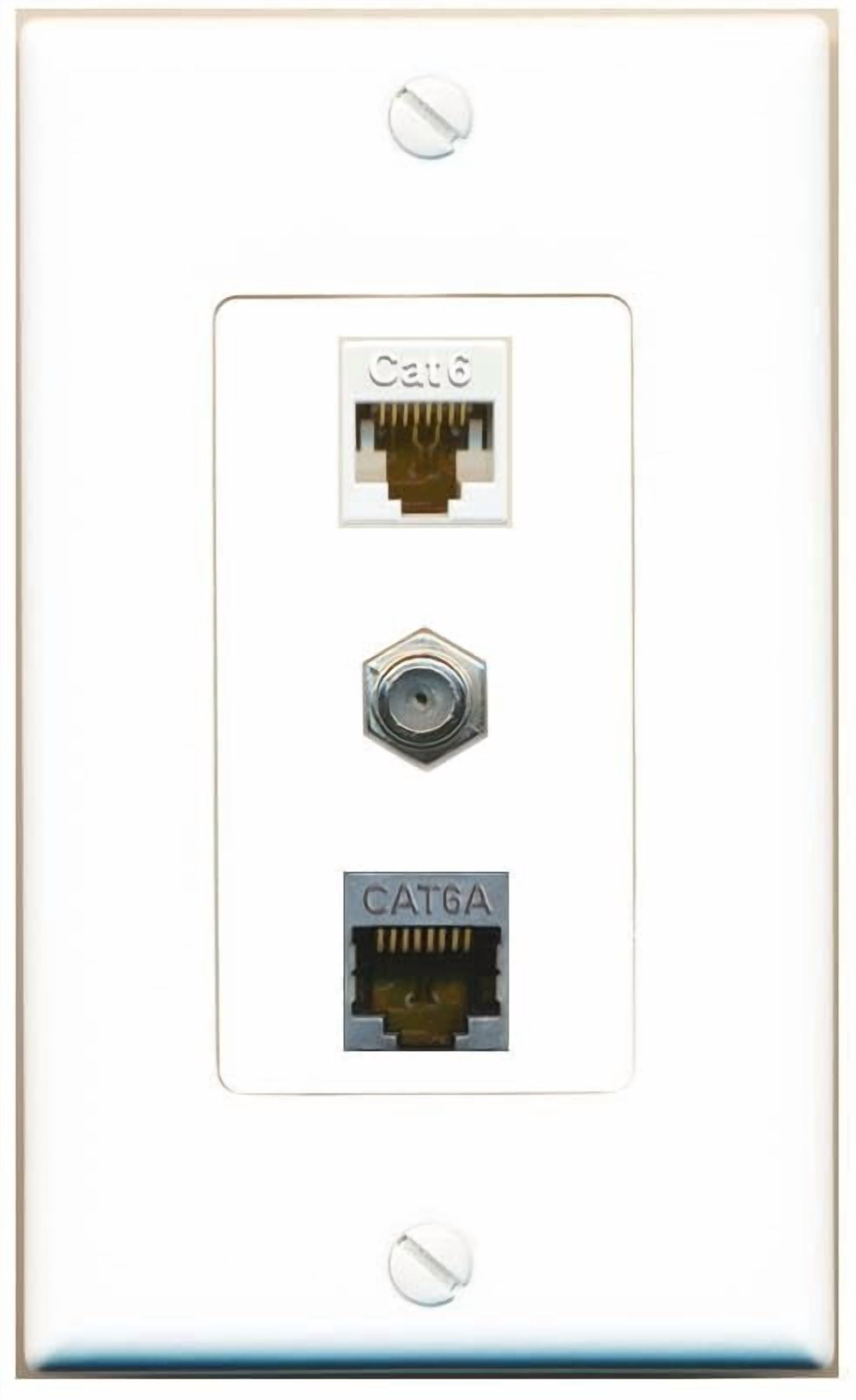 RiteAV 1 Port CAT6 CAT6A Coax Jack Coupler Female-Female Wall Plate ...
