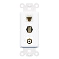 RiteAV 1 Port CAT6 RCA-White USB2 Coupler Jack Insert Rocker Module ...