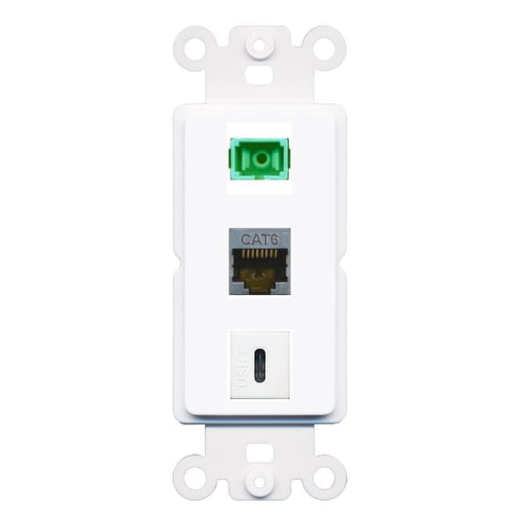 RiteAV 1 Port CAT6-SHIELDED SC-APC-Simplex USBC Coupler Jack Insert ...