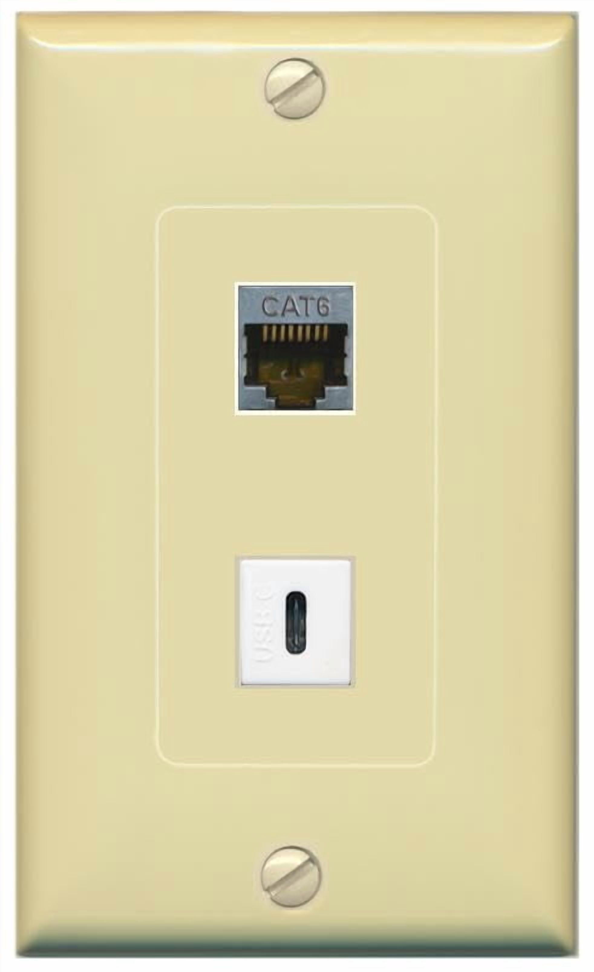 RiteAV 1 Port CAT6-SHIELDED USBC Jack Coupler Female-Female Decorative ...