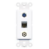 RiteAV 1 Port CAT6A F81 RCA-White Coupler Jack Insert Rocker Module ...