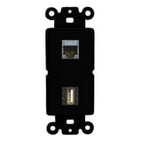 RiteAV 1 Port CAT7 USB2 Coupler Jack Insert Rocker Module Female-Female ...