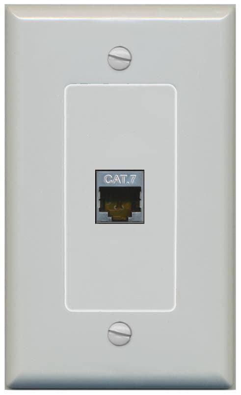 RiteAV 1 Port Cat7 Shielded Ethernet Wall Plate - 1 Gang [Gray/Gray ...