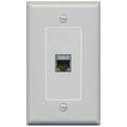 RiteAV 1 Port Cat7 Shielded Ethernet Wall Plate - 1 Gang [Gray/Gray ...