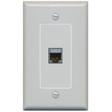 RiteAV 1 Port Cat7 Shielded Ethernet Wall Plate - 1 Gang [Gray/Gray ...
