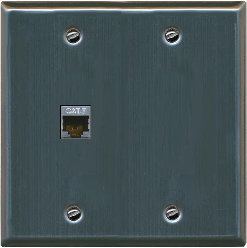RiteAV 1 Port Cat7 Shielded Ethernet Wall Plate - Flat 2 Gang ...
