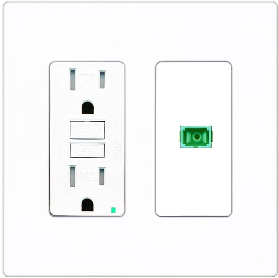 RiteAV 1 Port Fiber Optic Coupler Jack SC Simplex Singlemode APC Wall ...