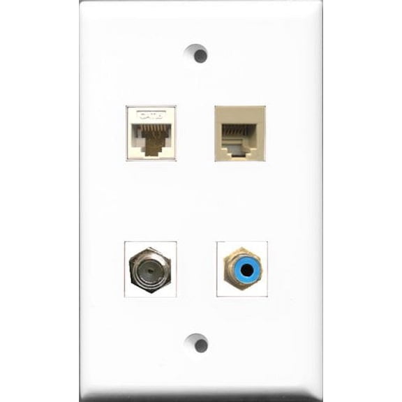 RiteAV 1 Port RCA Blue and 1 Port Coax Cable TV- F-Type and 1 Port ...