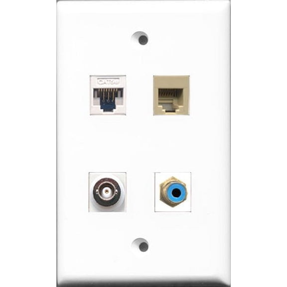 RiteAV - 2 Port RCA Blue and 1 Port Phone RJ11 RJ12 Beige and 1 Port ...