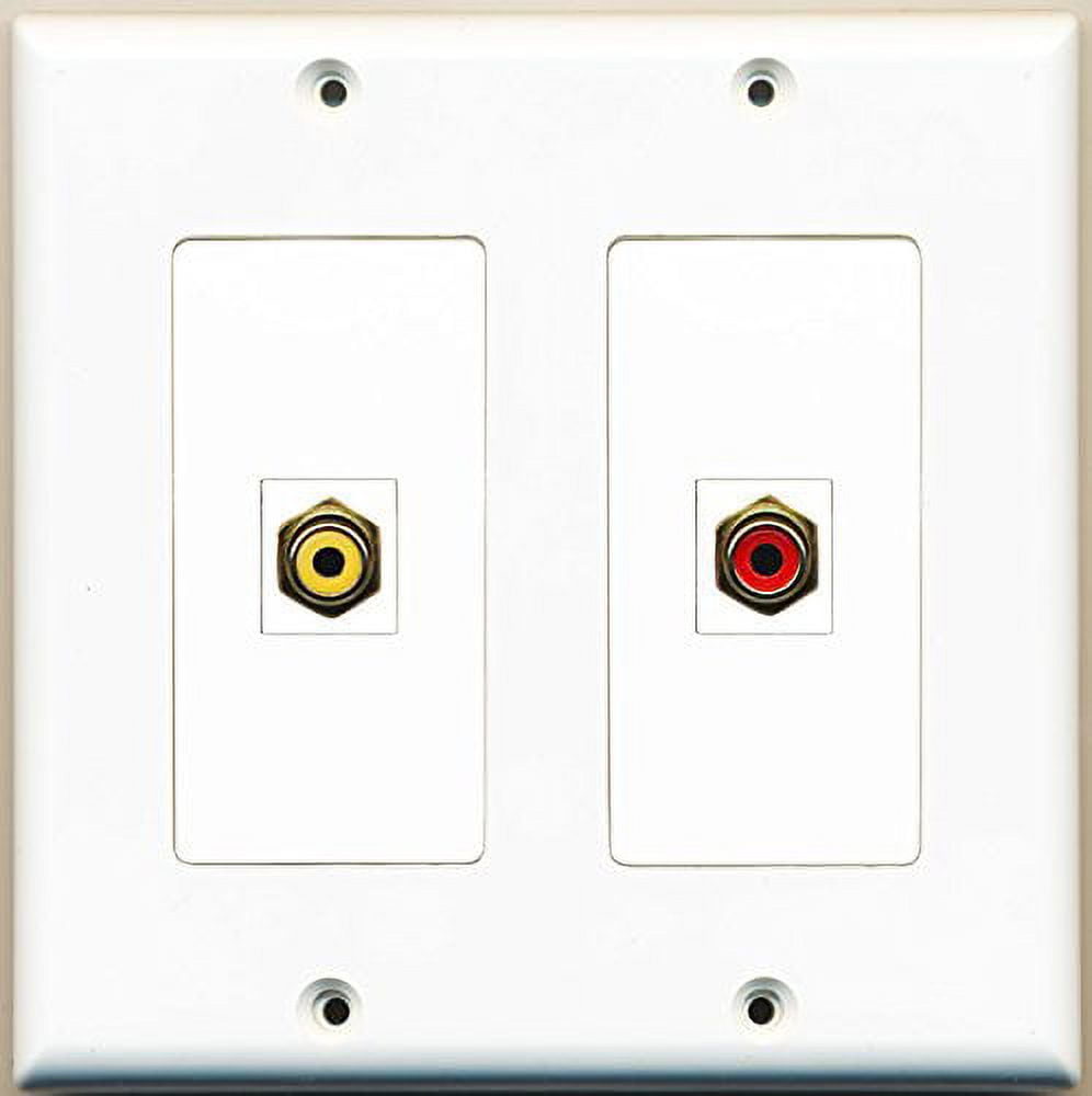 RiteAV - 1 Port RCA Red 1 Port RCA Yellow - Dual Gang Wall Plate ...