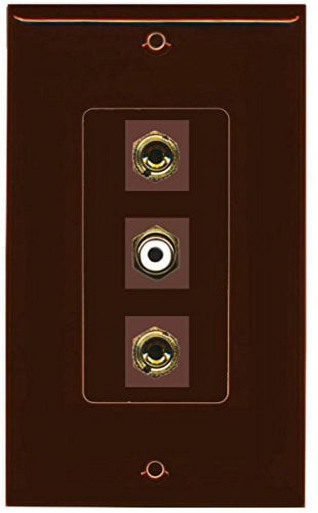 RiteAV - 1 Port RCA White 2 Port Banana Speaker Decorative Wall Plate ...
