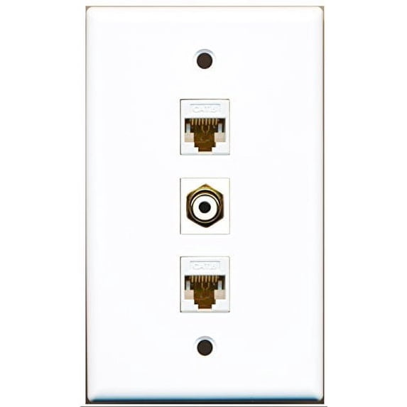 RiteAV - 1 Port RCA White 2 Port Cat6 Ethernet White Wall Plate ...
