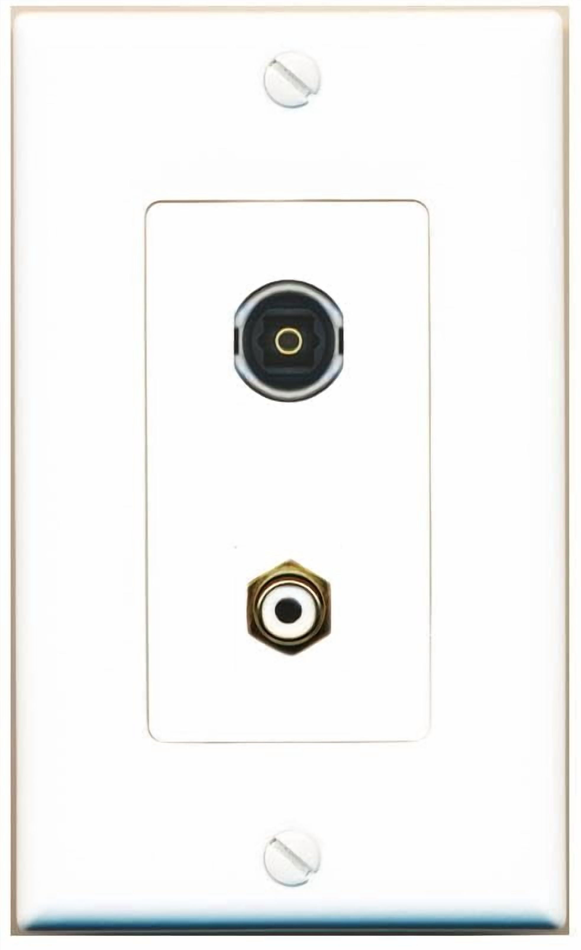 RiteAV 1 Port RCA-White TOSLINK Jack Coupler Female-Female Wall Plate ...