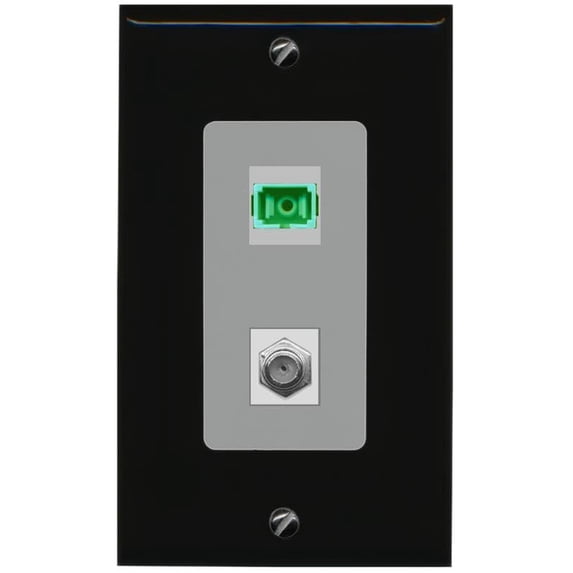 RiteAV 1 Port SC-APC Fiber Simplex Coax Cable TV Wall Plate - 1 Gang ...