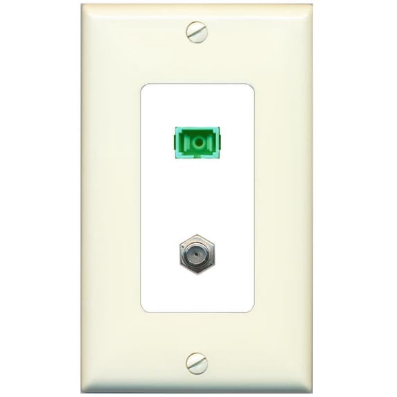 RiteAV 1 Port SC-APC Fiber Simplex Coax Cable TV Wall Plate - 1 Gang ...