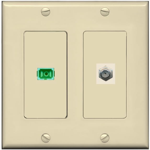 RiteAV 1 Port SC-APC Fiber Simplex Coax Cable TV Wall Plate - 2 Gang ...