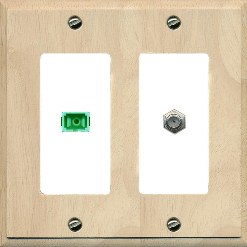 RiteAV 1 Port SC-APC Fiber Simplex Coax Cable TV Wall Plate - 2 Gang ...
