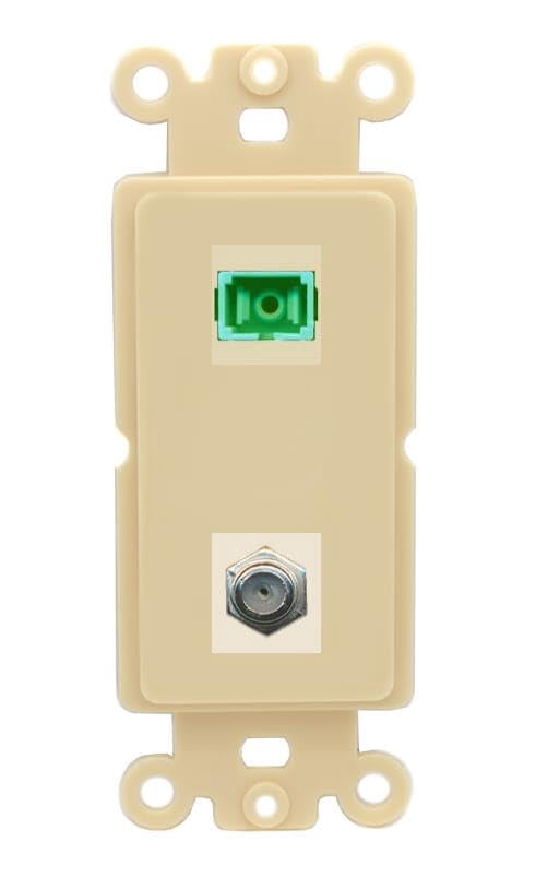 RiteAV 1 Port SC-APC Fiber Simplex Coax Cable TV Wall Plate - Rocker ...
