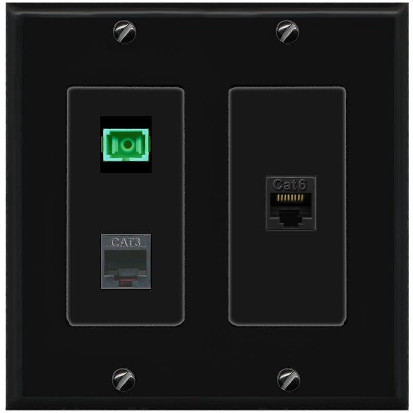 RiteAV 1 Port SC APC Simplex Phone and Cat6 Ethernet Wall Plate - 2 ...