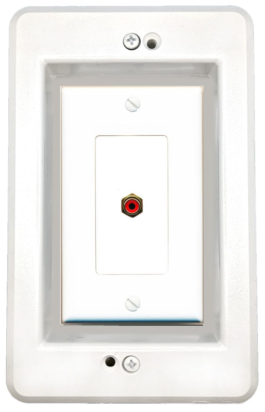 RiteAV 1 Port in-Wall Cable Management Kit Recessed Outlet RCA-RED Wall ...