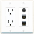 RiteAV 15 Amp Power Outlet 1 Port 3.5mm 1 CAT6-SHIELDED 1 CAT7 Jack ...