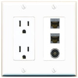 RiteAV 15 Amp Power Outlet 1 Port CAT6-SHIELDED 1 CAT6A 1 TOSLINK Jack ...