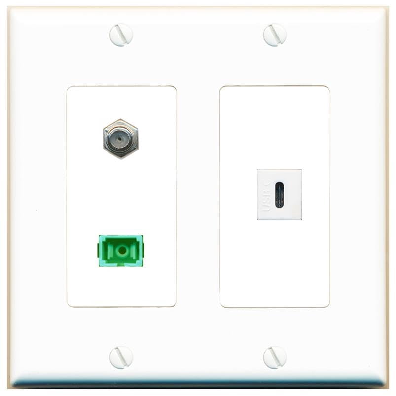 RiteAV 2 Gang 1 Port Coax SC-APC-SX USBC Jack Coupler Female-Female ...