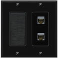 RiteAV 2 Port Cat6A Wall Plate - Brush [Black/Black] - Walmart.com