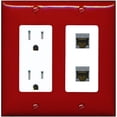 RiteAV 2 Port Cat6A Wall Plate - Tamper-Resistant Outlet [Red/White ...