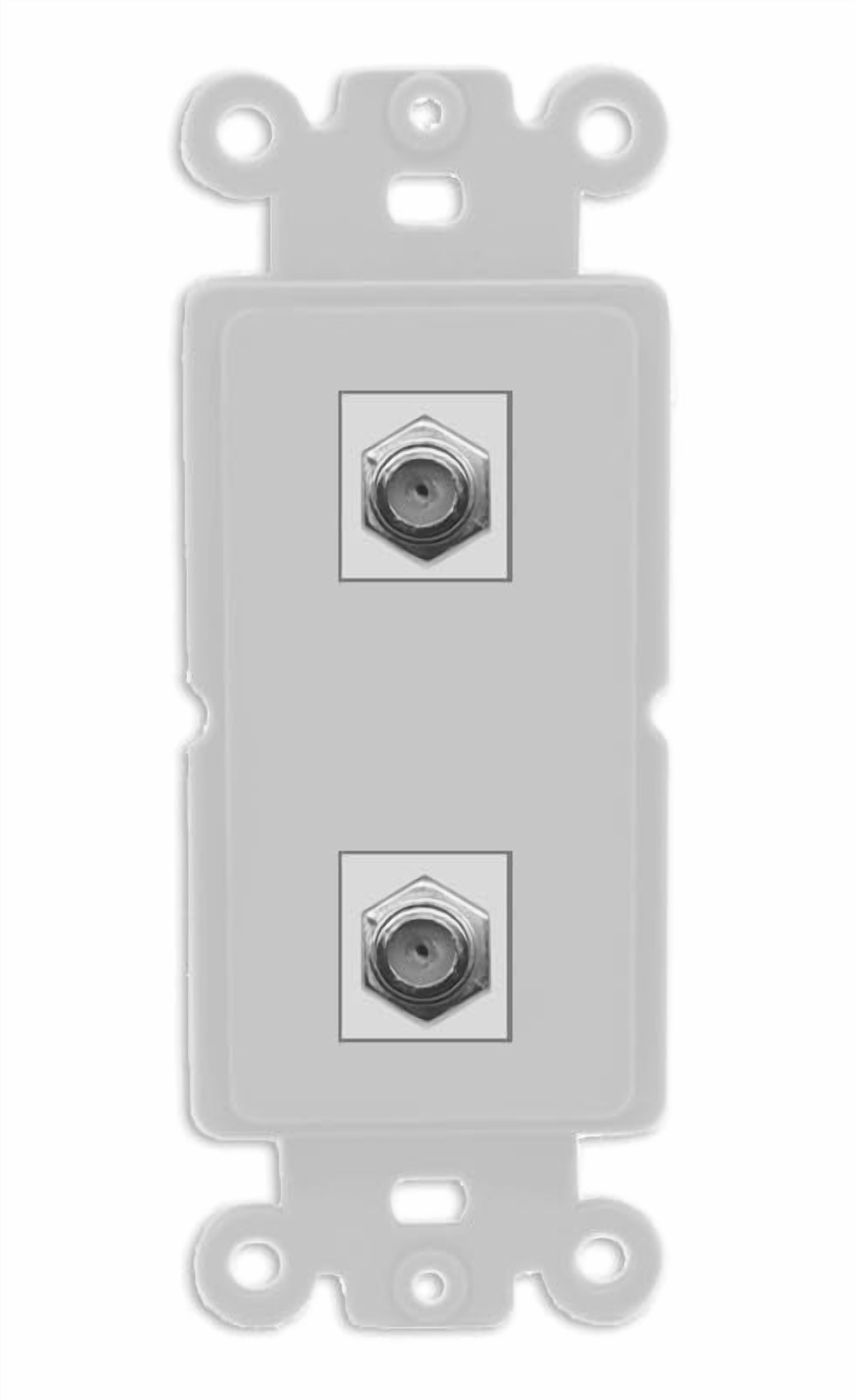 RiteAV - 2 Port Coax Cable TV- F-Type Wall Plate - Rocker [Gray/Gray ...