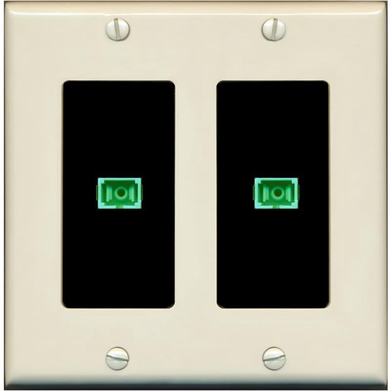 RiteAV 2 Port Fiber Optic Coupler Jack SC Simplex Singlemode APC Wall ...