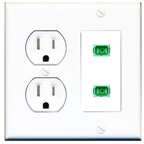 RiteAV 2 Port Fiber Optic Coupler Jack SC Simplex Singlemode APC Wall ...