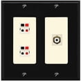RiteAV 2 Port Speaker Wire Plug Jack Wall Plate with 1 RCA for ...