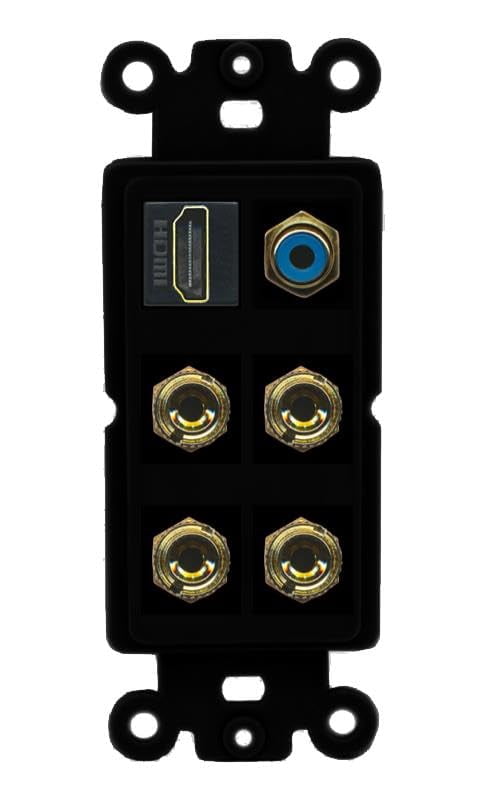 RiteAV 2 Speaker 4 Banana Binding Post HDMI RCA Wall Plate - Rocker ...