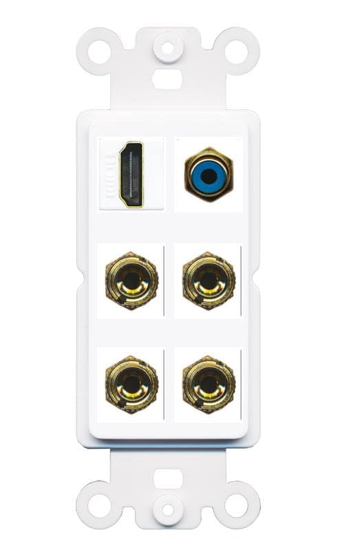 RiteAV 2 Speaker 4 Banana Binding Post HDMI RCA Wall Plate - Rocker ...