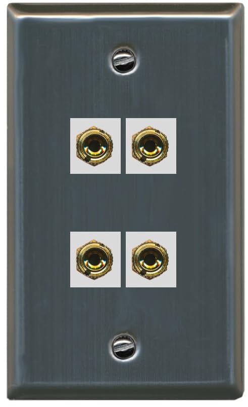 RiteAV 4 Banana 2 Speaker Surround Female Coupler Binding Post Wall ...