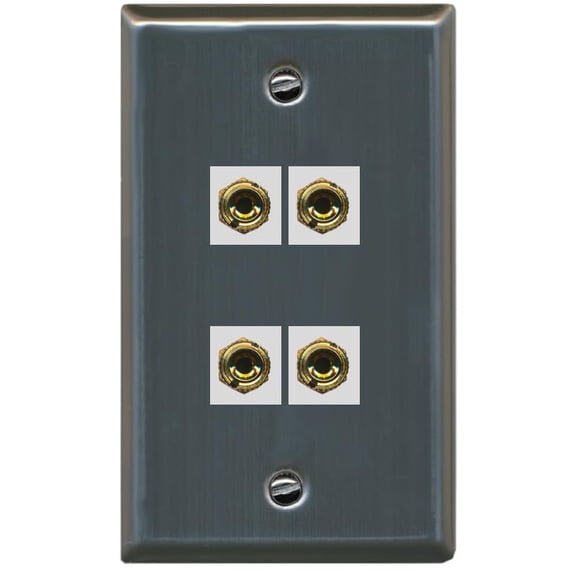 RiteAV 4 Banana 2 Speaker Surround Female Coupler Binding Post Wall ...