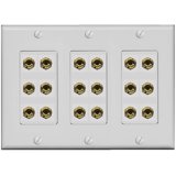 RiteAV 9.0 Surround Sound 9 Speaker 18 Banana Plug Jack Wall Plate ...