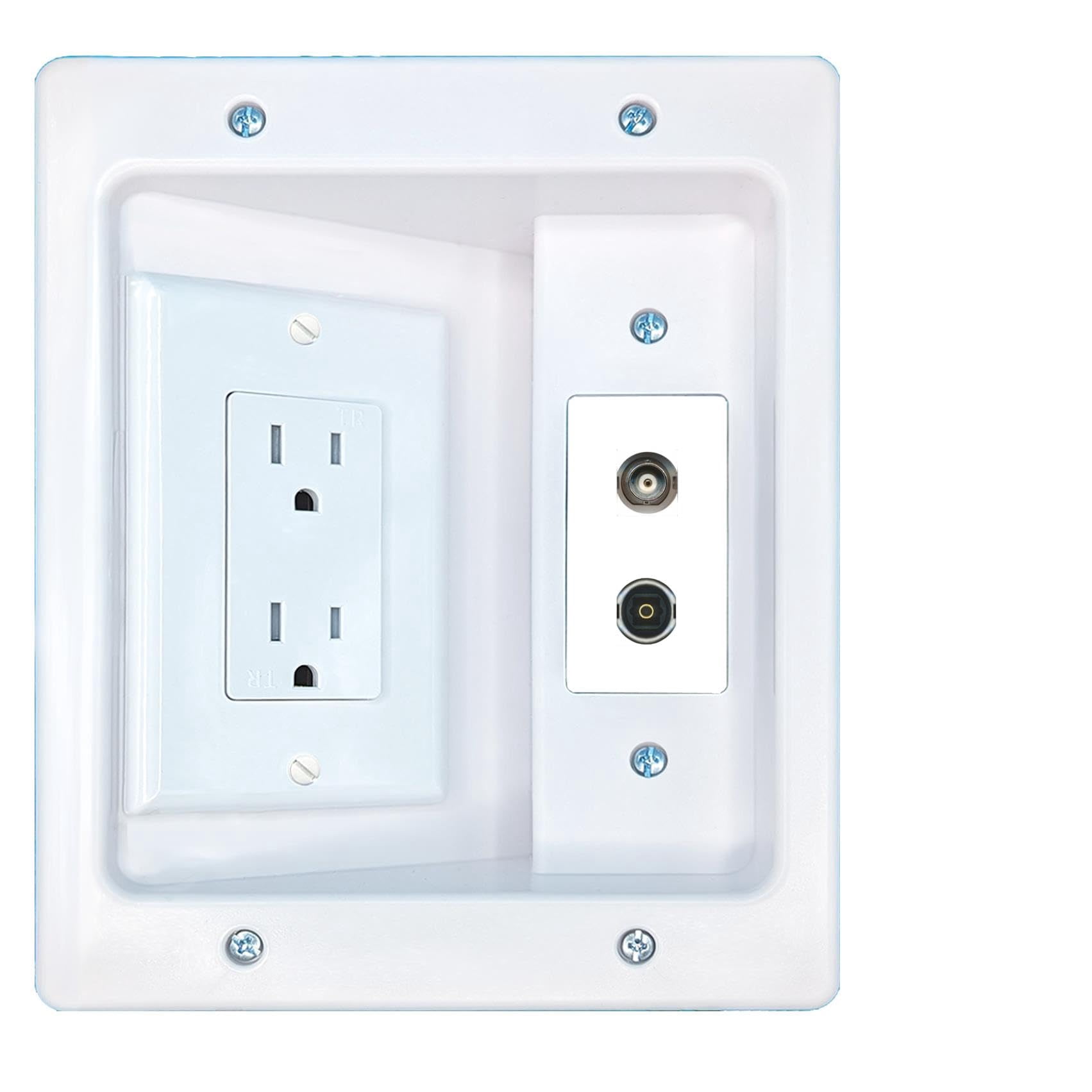 RiteAV BNC TOSLINK Recessed Wall Plate Cable Concealer Management Kit ...