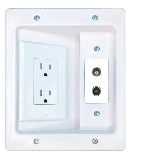 RiteAV BNC TOSLINK Recessed Wall Plate Cable Concealer Management Kit ...